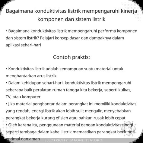 Bagaimana Konduktivitas Listrik Mempengaruhi Kinerja Komponen Dan