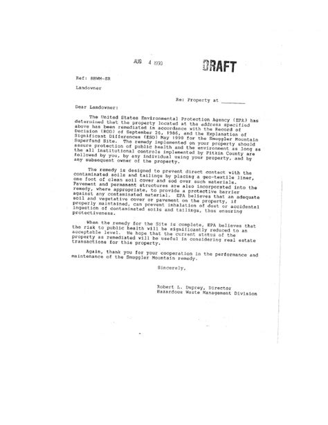 Environmental Protection Agency Epa Notices Centennial Disclosed