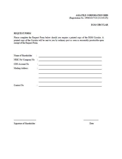 Asia File Corporation Bhd Investor Relations Egm