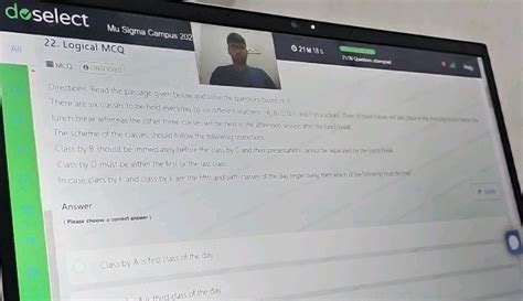 Deselect Mu Sigma Carnous 2022 22 Logical MCQ StudyX