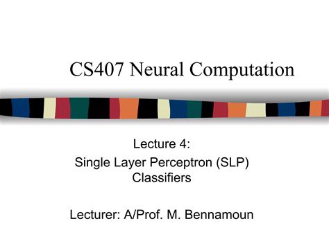 Artificial Neural Network Lect4 Single Layer Perceptron Classifiers Ppt