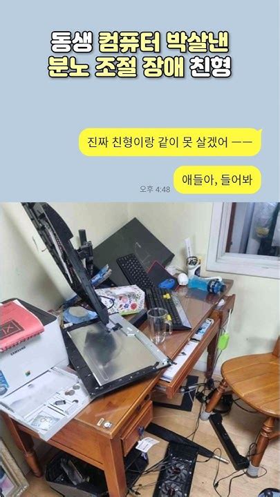 분노 조절 장애로 동생 컴퓨터 박살내버린 친형 Youtube