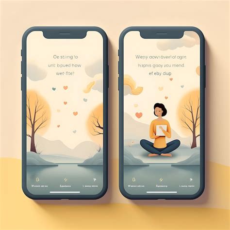 Premium AI Image Mobile App Layout Design Of Meditationand Breathing Exercises For Anxiety