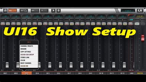 Soundcraft Ui16 Show Setup Youtube