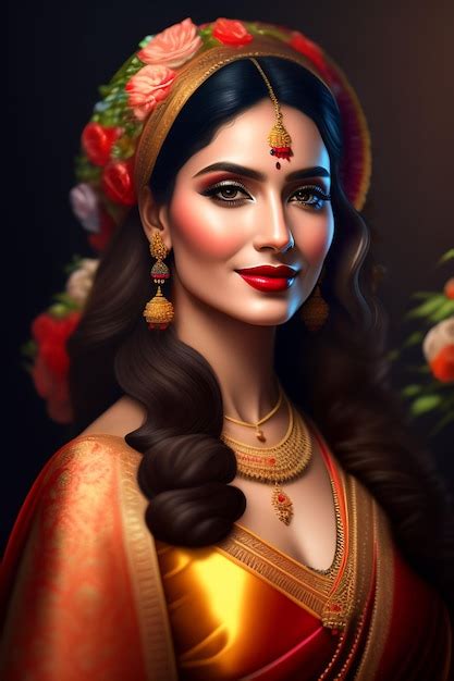 Premium Ai Image Nft Art Of A Lady Floral Artistic 4k Portrait Full View