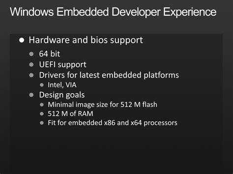 Ppt Windows Embedded “quebec” Developing For Devices Powerpoint