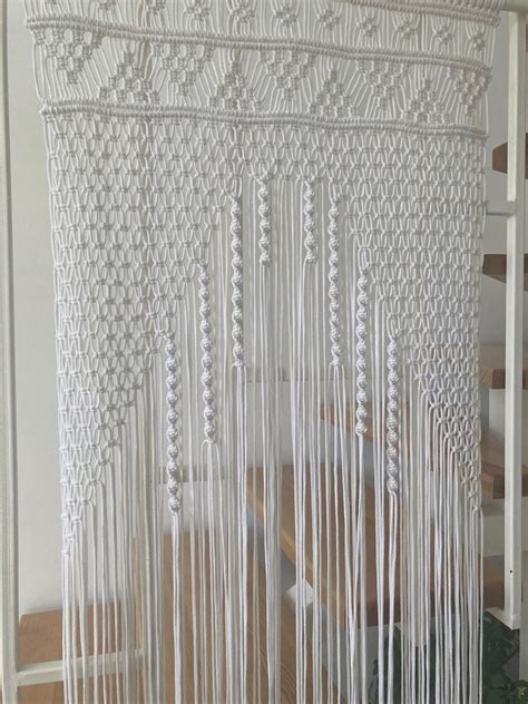 Macrame Curtain Panel Bead Curtains Macrame Window Curtain Macrame Room