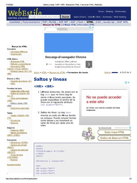 Manual De Html Tutorial De Html Webestilo Pdf