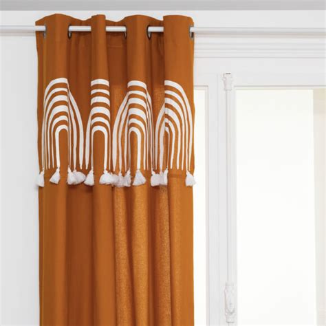 Rideau Coton 140 X 260 Cm Soleya Jaune Moutarde Rideau Voilage
