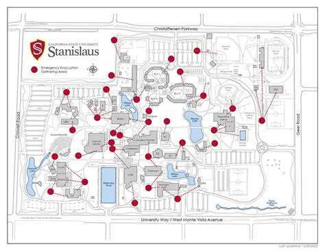 Evacuation Gathering Areas Map California State University Stanislaus