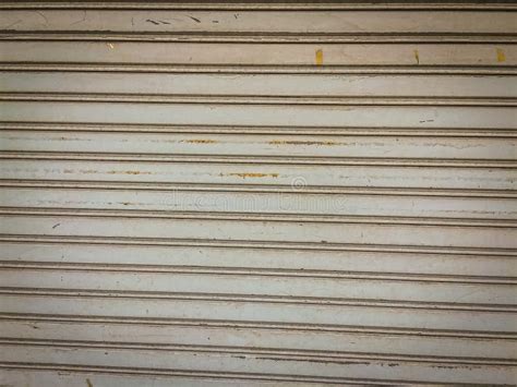 Grungy Steel Roller Shutter Door Background Garage Or Factory S Stock