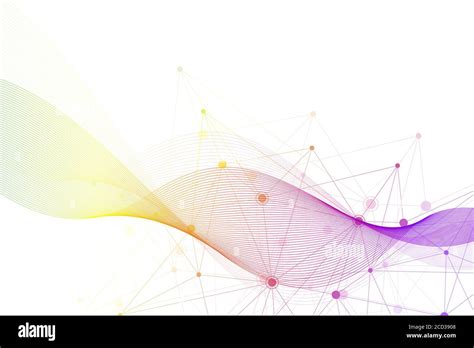 Abstract Molecular Network Pattern With Dynamic Lines And Points Sound Flow Wave Sense Of