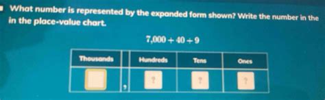Solved What Number Is Represented By The Expanded Form Shown Write