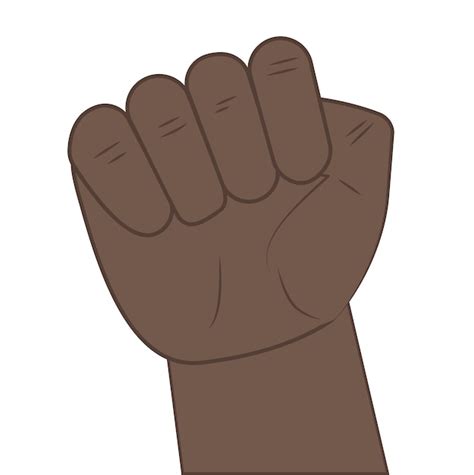 검은 주먹 혁명의 상징 혁명의 로고로 손 위로 단단하고 강한 그래픽 심볼 프리미엄 벡터