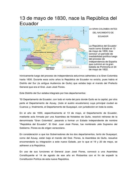 13 De Mayo De 1830 Pdf Ecuador Derechos De Los Niños