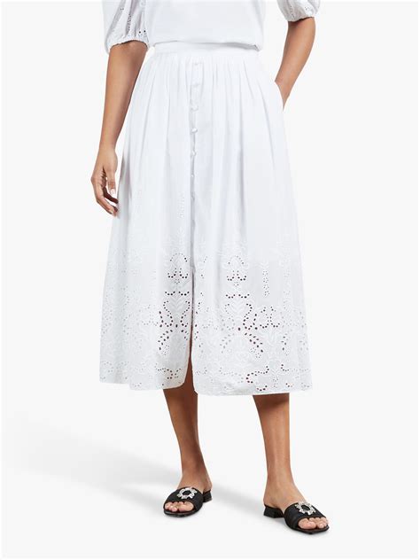 Ted Baker Greycie Embroidered Midi Skirt White Midi Skirt Ted Baker