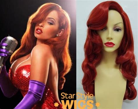 Deluxe Jessica Rabbit Long Red Wavy Cosplay Costume Wig Ebay Uk
