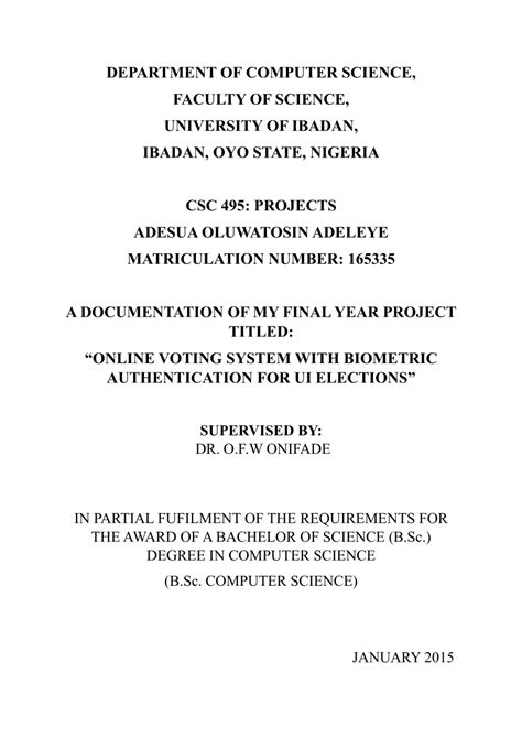 Pdf Online Voting System With Biometric Authentication For Ui Elections