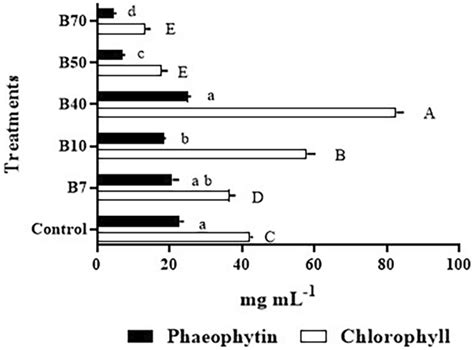 Photosynthetic Pigment Content Chlorophyll And Phaeophytin From