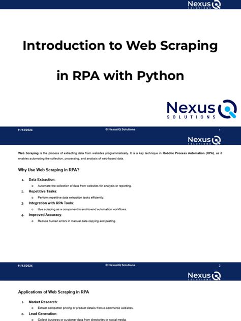 Introduction To Web Scraping In Rpa With Python Pdf World Wide Web Internet And Web
