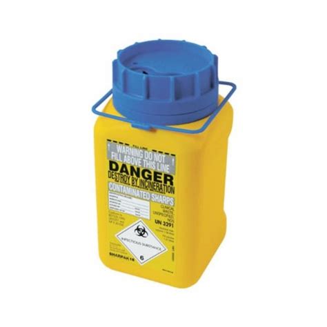 Sharpak Sharps Disposal Container 1 8l Screw Top Closure Lock