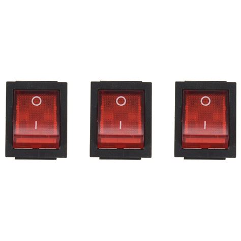 X Red Light Pin Dpst On Off Snap In Rocker Switch A V A V Ac X Mm Walmart