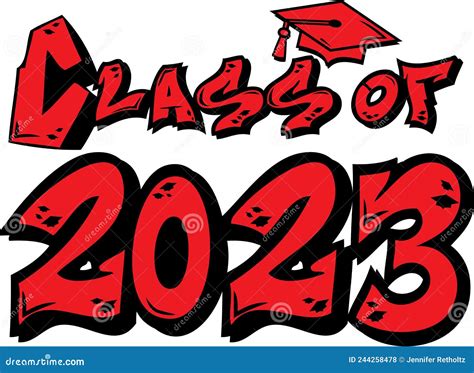 A2 Graffiti Class Of 2023 Red Logo Stock Illustration Illustration Of