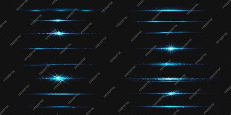 Brillo de luz de línea azul con brillo y brillo de destello efecto de ...