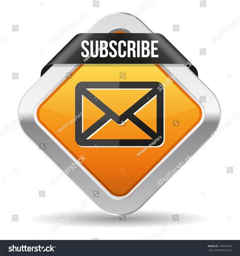 Yellow Square Subscribe Button Metallic Border Stock Vector Royalty Free 176056799 Shutterstock
