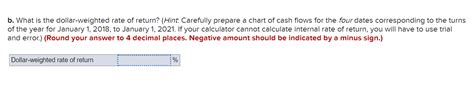 Solved B What Is The Dollar Weighted Rate Of Return Hint