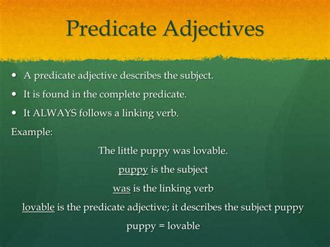 PPT Predicate Nouns And Predicate Adjectives PowerPoint Presentation ID