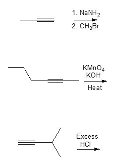 Solved 1. NaNH2 2. CH3Br KMnO4 KOH Heat Excess HCI | Chegg.com