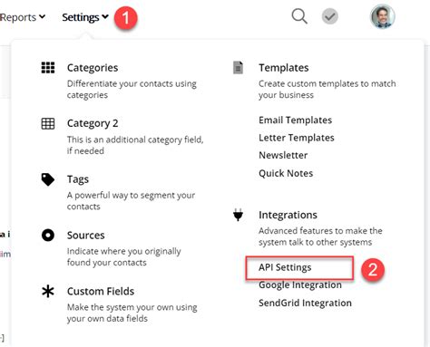 API Settings AllClients Knowledge Base