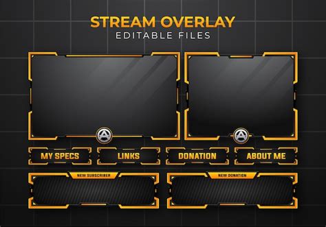 Premium Vector Yellow Overlay Stream For Gamer And Live Streaming