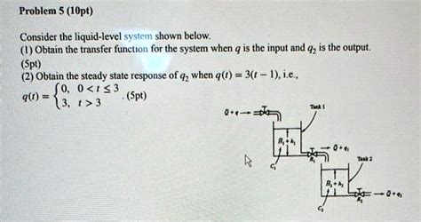 Solved Problem 5 10pt Consider The Liquid Level System Shown Below