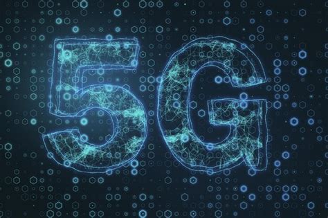 Premium Photo Creative Glowing 5g Internet Backdrop