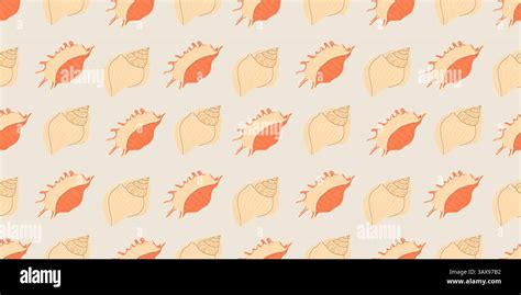 Sea Shells Fossils And Mollusks Seamless Pattern Stock Vector Image