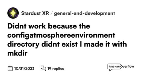 Didnt Work Because The ~configatmosphereenvironment Directory Didnt