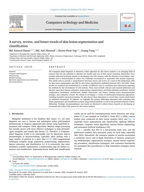 Pdf A Survey Review And Future Trends Of Skin Lesion Segmentation