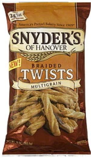 Snyders Braided Twists Multigrain Pretzels 10 Oz Nutrition