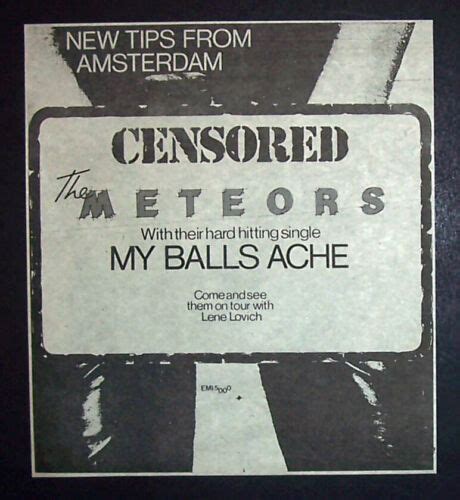 The Meteors My Balls Ache 1979 Mini Poster Type Ad Promo Advert Ebay