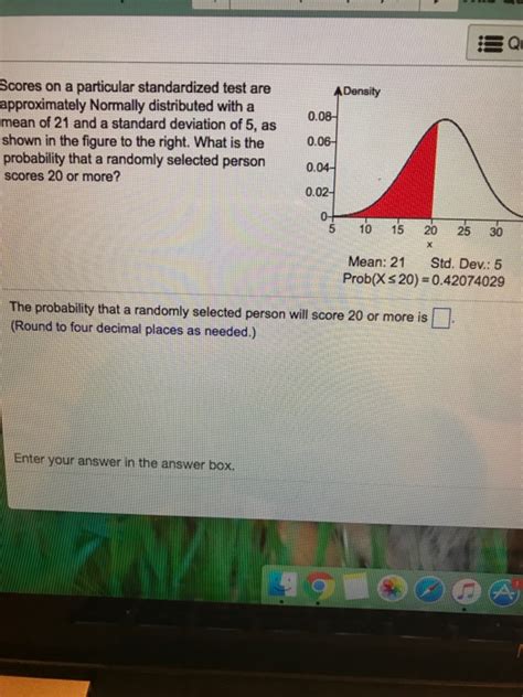 Solved Scores On A Particular Standardized Test Are