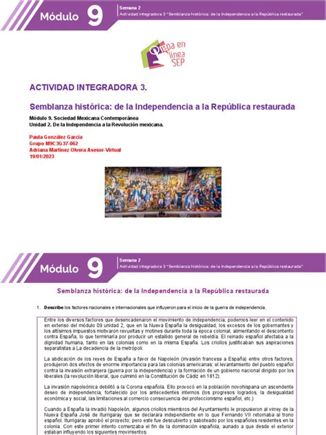 Modulo 9 Actividad Integradora Pdf México España
