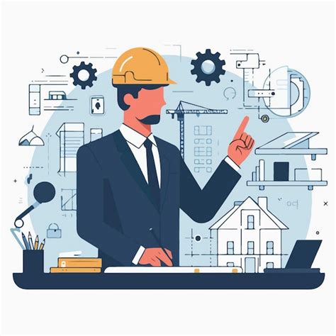 Premium Vector Vector Illustration Of Architect In Simple And Minimalist Flat Design Style