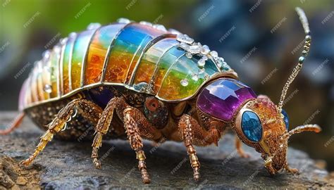 Premium Photo A Bug With A Rainbow Colored Face And A Rainbow Of