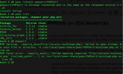 Php Install Phpunit On Osx Mavericks Stack Overflow