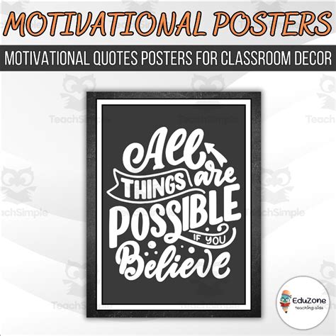 Vibrant Classroom Decor With Motivational Quotes Classroom Poster By