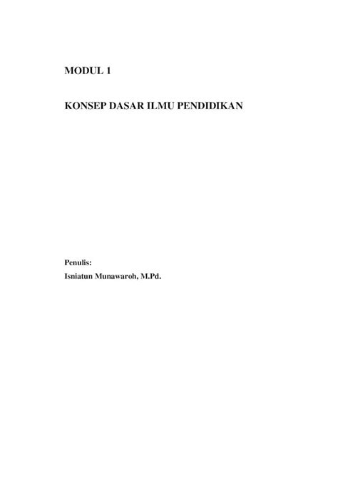 Pdf Modul 1 Konsep Dasar Ilmu Pendidikan Dokumentips