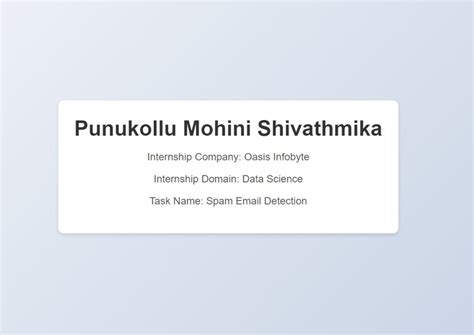 Mohini Shivathmika Punukollu On Linkedin Oasisinfobyte Internship