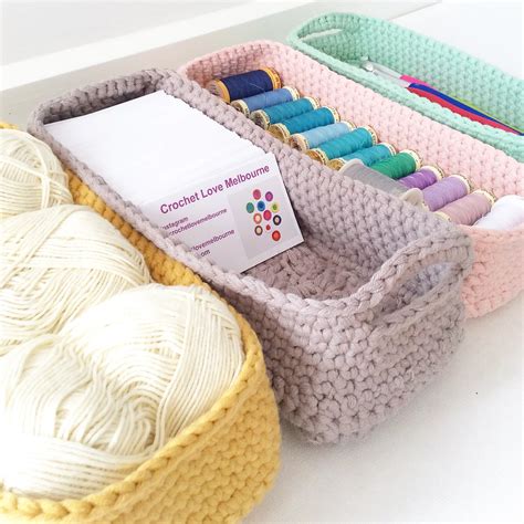 Rectangle Crochet Basket Pattern Crochetlovemelbourne